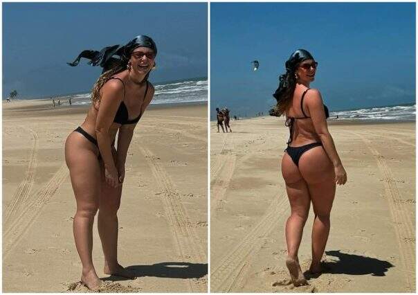 Paolla Oliveira exibe corpo de biquíni em dia de praia no Ceará - TV Pampa